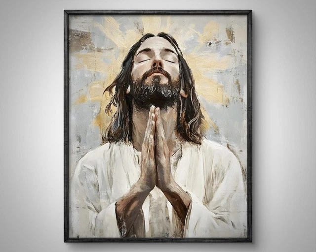 Kna Prints - Poster Jesus Prays, Jesus Christ Praying, Christian Art ...