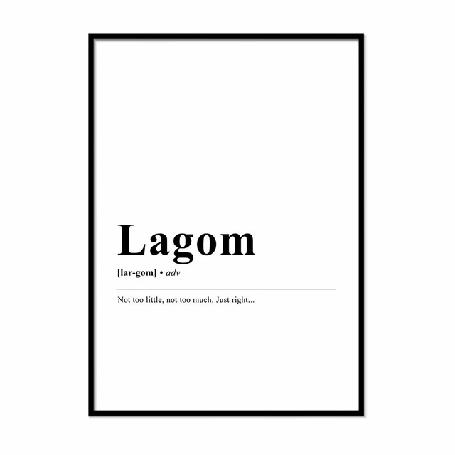 Kna Prints - Poster Lagom Dictionary Definition Wall Art Print ...