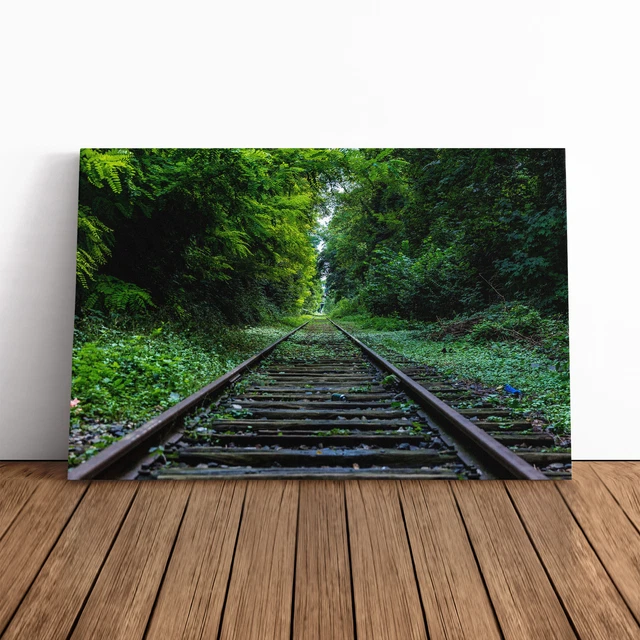 Kna Prints - Poster Landscape Train Tracks Through Forest Picture Decor ...