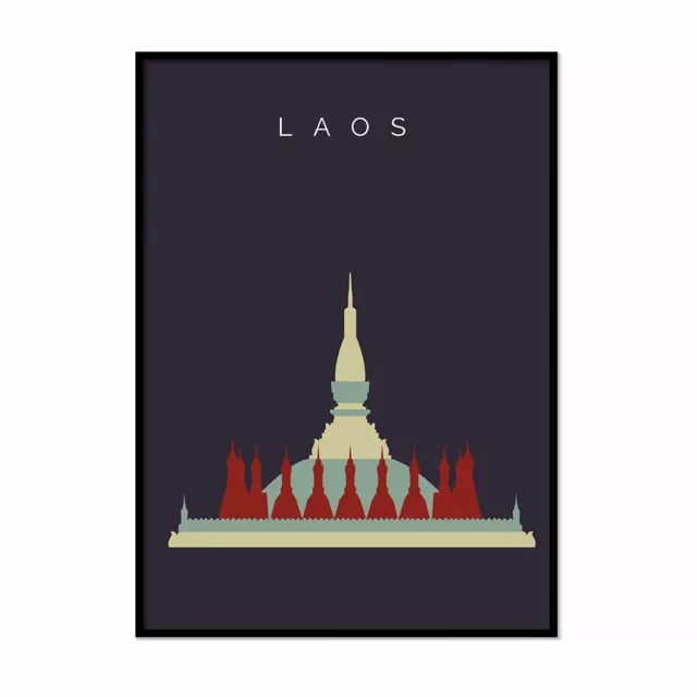 Kna Prints - Poster Laos Poster Pha That Luang Landmark Poster Wall Art ...