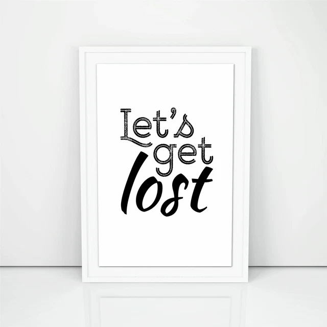 Kna Prints - Poster Lets Get Lost, Motivational Quote, Scandinavian ...