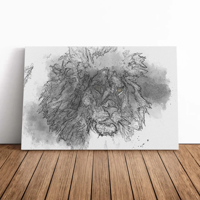 Kna Prints - Poster Lion With Piercing Eyes In Abstract Animal Picture ...