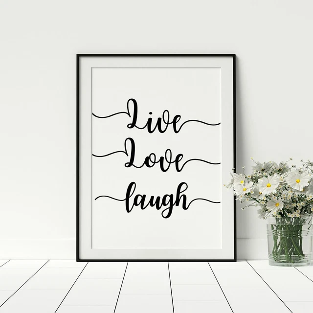 Kna Prints - Poster Live Love Laugh Wall Art Typology Print Yoga Theme ...