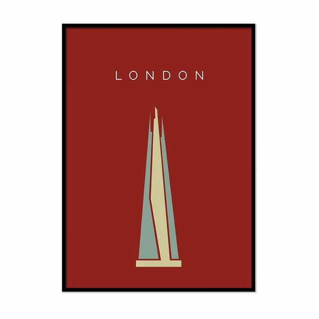 Kna Prints - Poster London Poster The Shard Landmark Print ////Retro ...