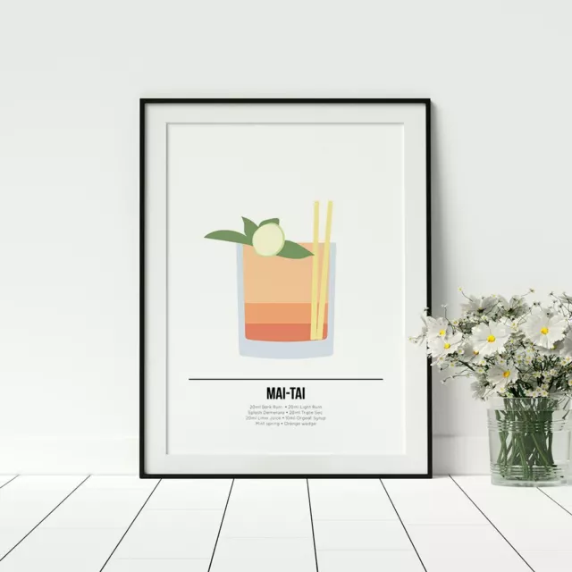 Kna Prints - Poster Mai Tai Drinks Print Cocktail Posters Rum Lovers ...