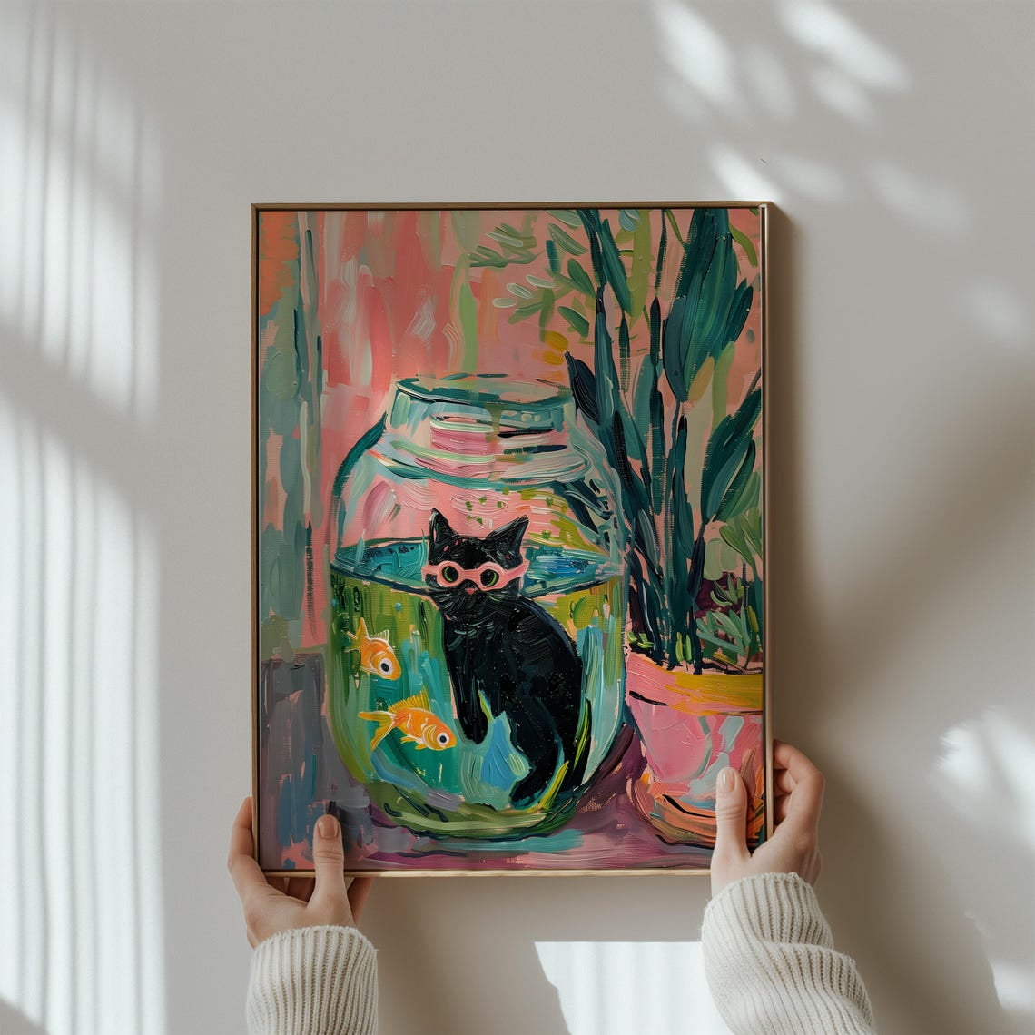 Kna Prints - Poster Of Matisse Goldfish With Cat, Poster Matisse, Black ...