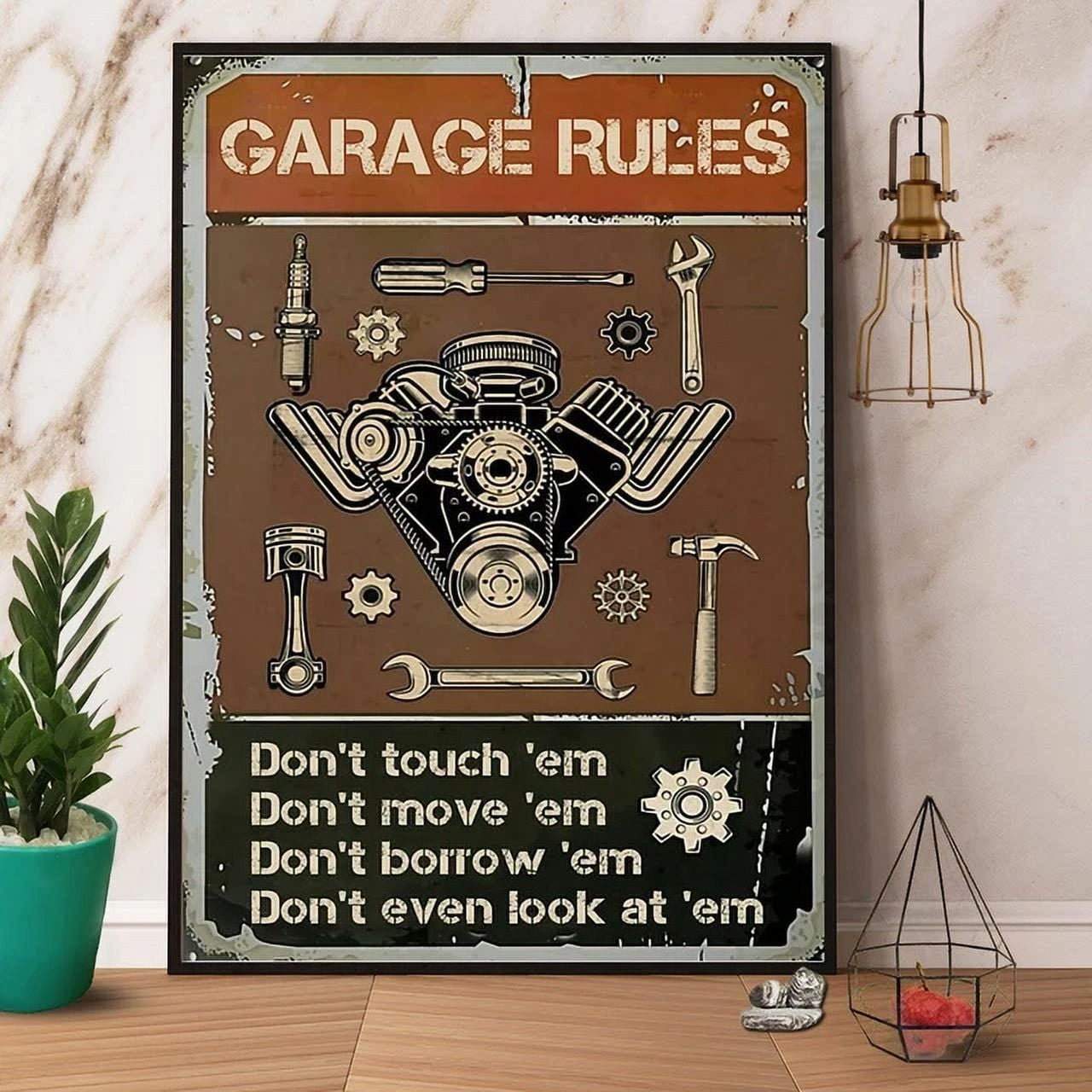 Kna Prints - Poster Mechanic Garage Rules Don’T Touch Em Don’T Move Em ...