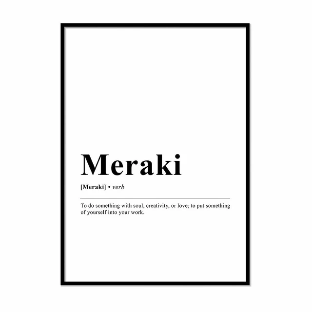 Kna Prints - Poster Meraki Definition Minimal Typography Home Print ...
