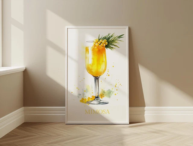 Kna Prints - Poster Mimosa Watercolor Painting Wall Art Home Decor ...