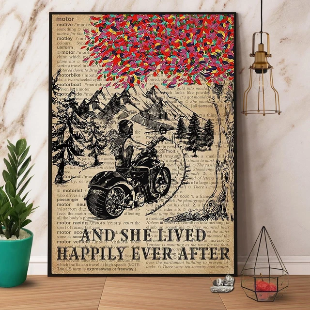 Kna Prints - Poster Motor Girl She Lived Happily Ever After Driving ...