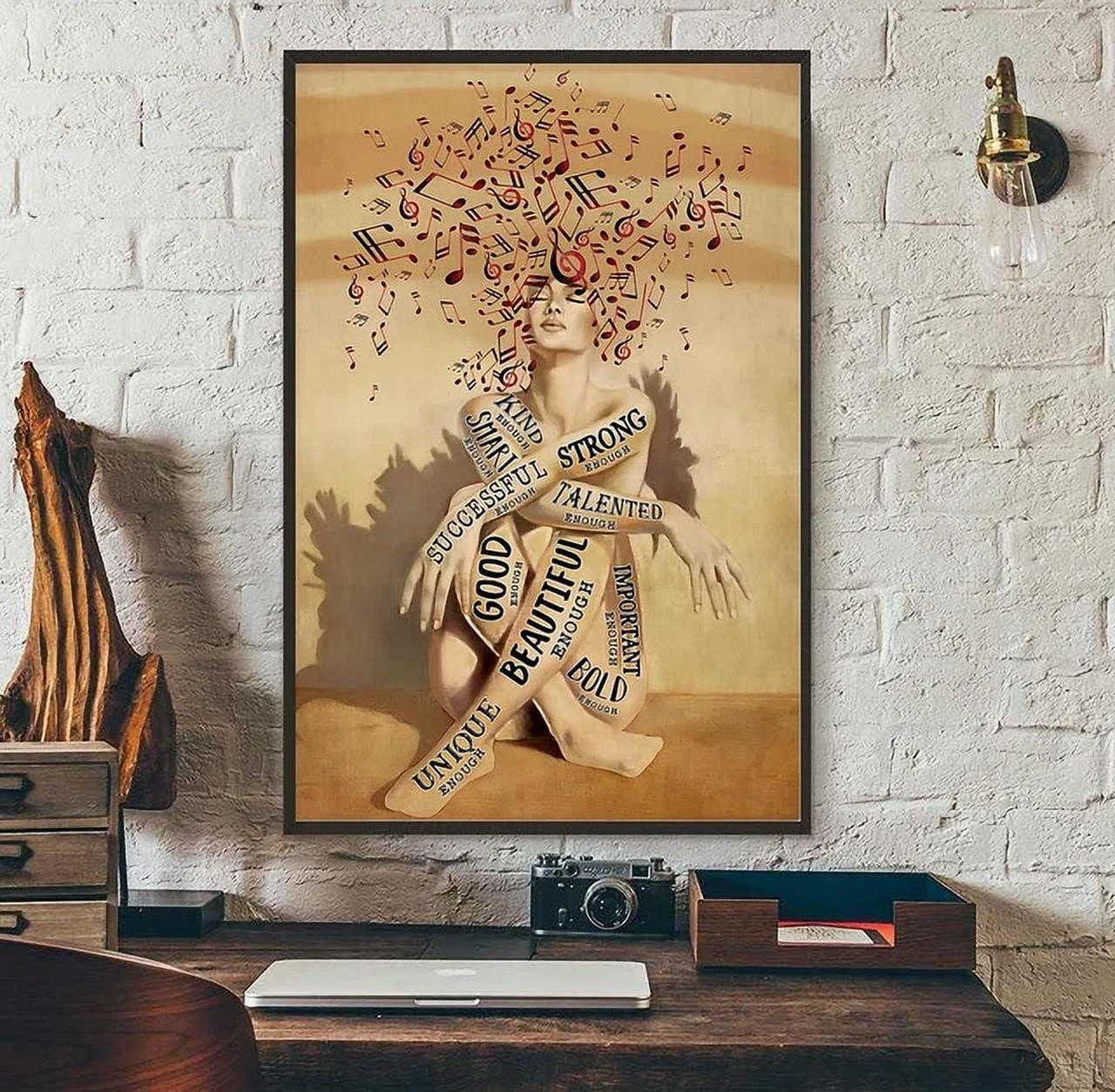 Kna Prints - Poster Music Girl I Am Enough Good Kind Successful Strong ...