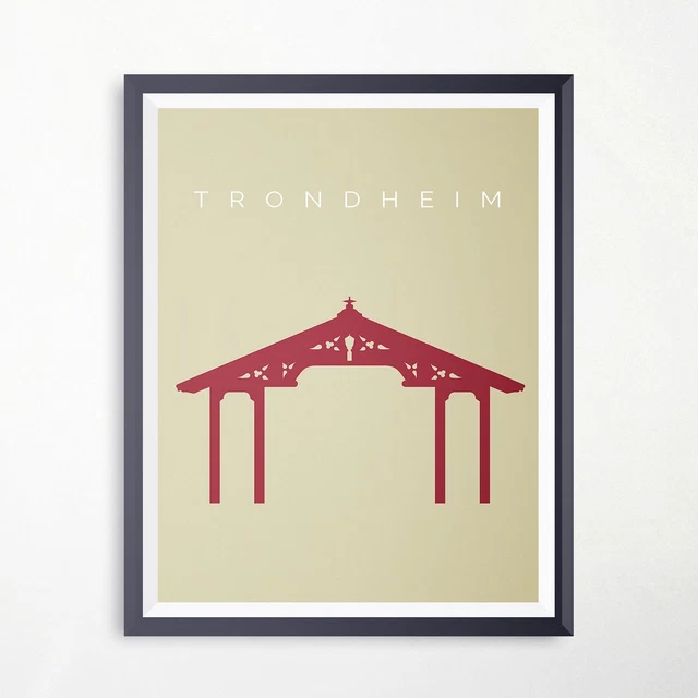 Kna Prints - Poster Norway Trondheim Old Town Bridge Travel Poster ...