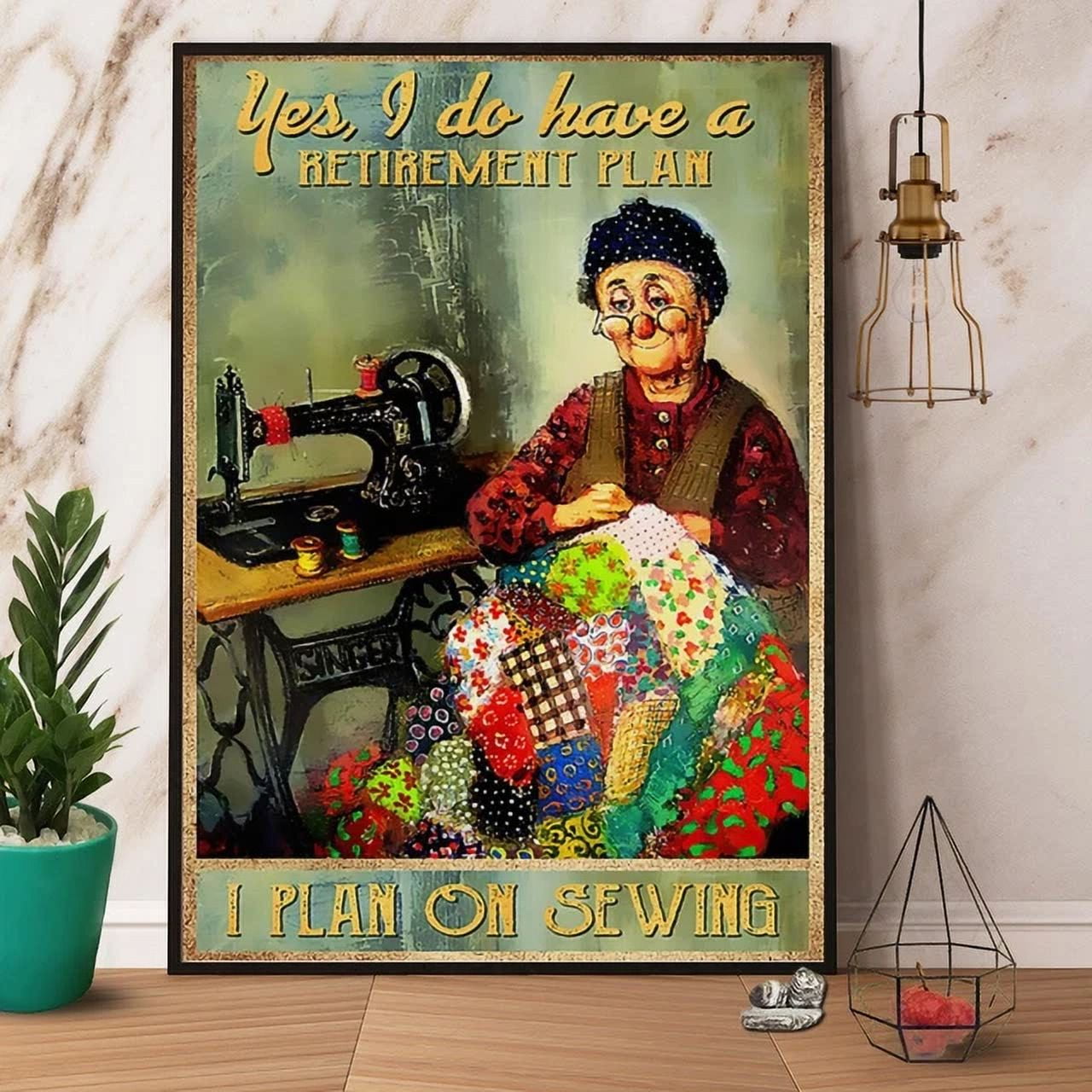 Kna Prints - Poster Old Lady Sewing Machineyes I Do Have Retiredment ...