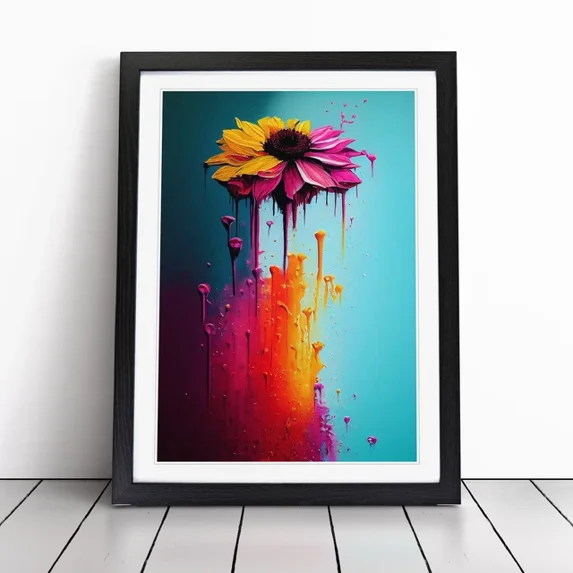 Kna Prints - Poster Paint Drip Flower No.4 Abstract Picture Poster ...