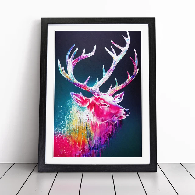 Kna Prints - Poster Paint Drip Stags No.3 Picture Poster Decor ...