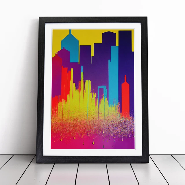 Kna Prints - Poster Paint Splash City Skyline No.3 Abstract Picture ...