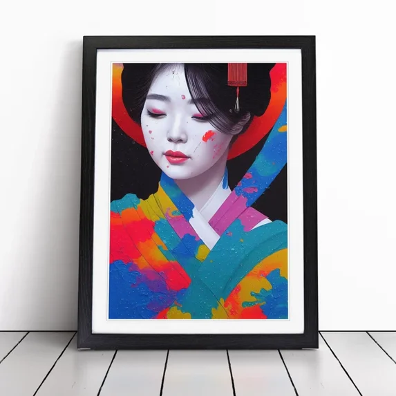 Kna Prints - Poster Paint Splashed Geisha No.1 Picture Poster Decor ...