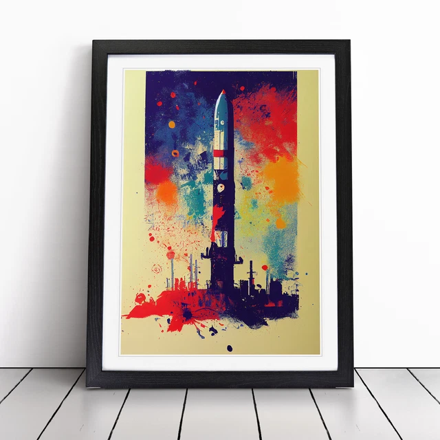 Kna Prints - Poster Paint Splashed Spaceship Rocket No.2 Picture Poster ...