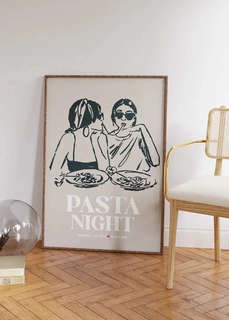 Kna Prints - Poster Pasta Night Wall Print Food Poster Trendy Wall Art ...