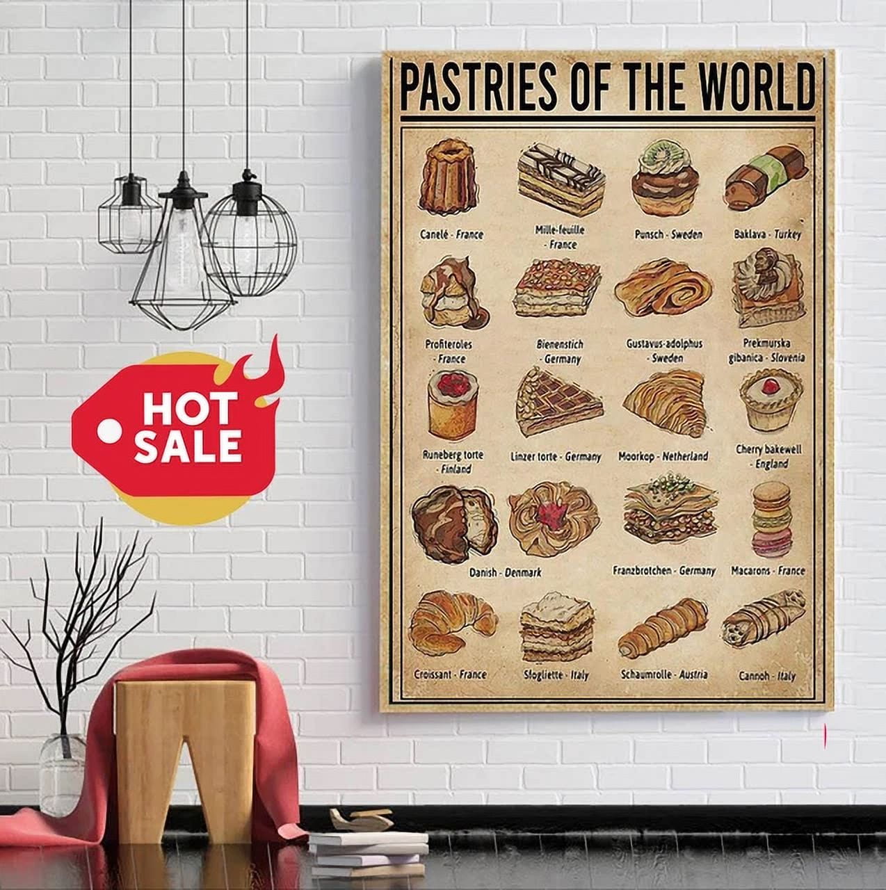 Kna Prints - Poster Pastries Of The World Poster, UNFRAMED-8x12 ...