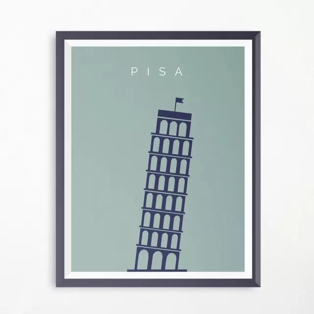 Kna Prints - Poster Pisa Leaning Tower Of Pisa Minimalistic Travel ...