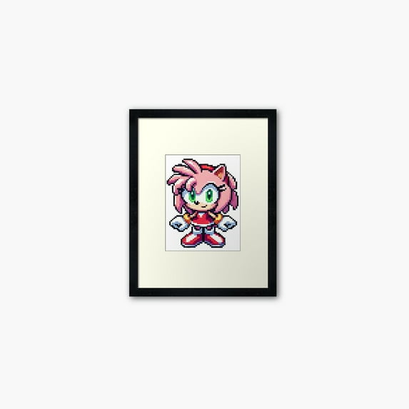 Kna Prints - Poster Pixel Amy Rose, Sonic El Erizo, UNFRAMED-12x18 ...