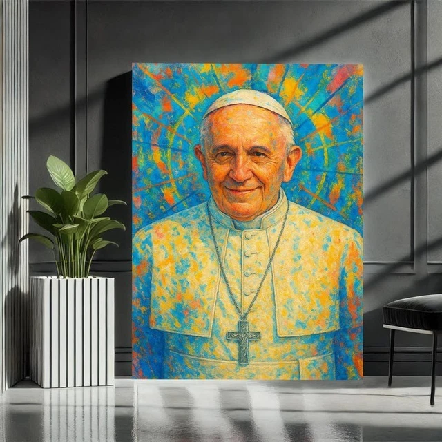Kna Prints - Poster Pope Francis Colorful Portrait Poster, Modern ...