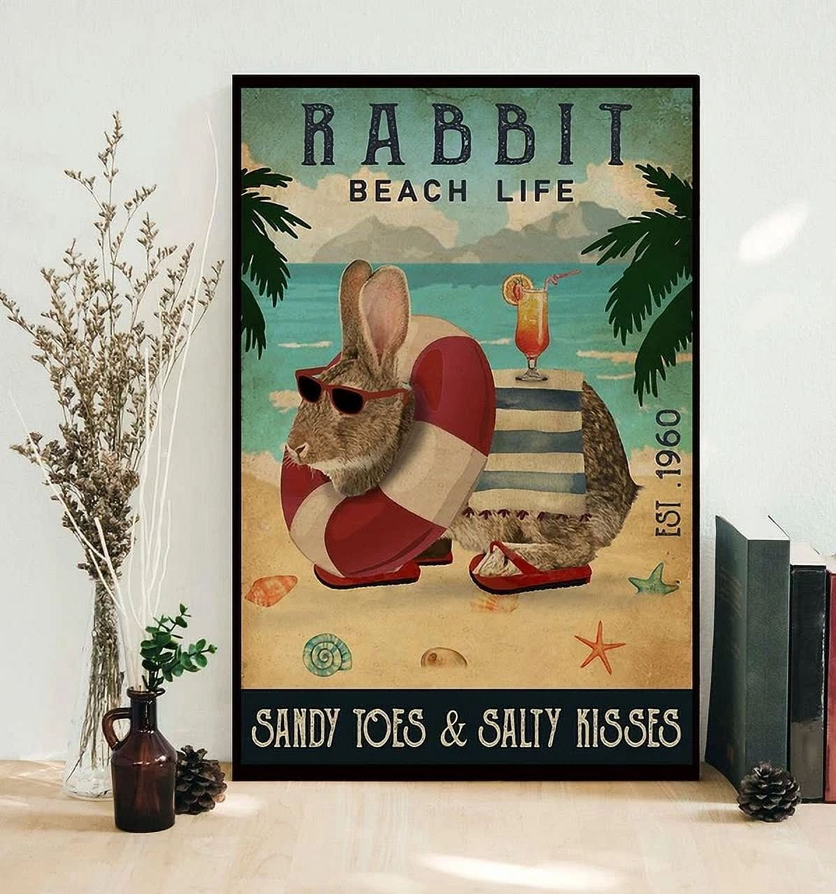 Kna Prints - Poster Rabbit Beach Life Sandy Toes And Salty Kisses ...