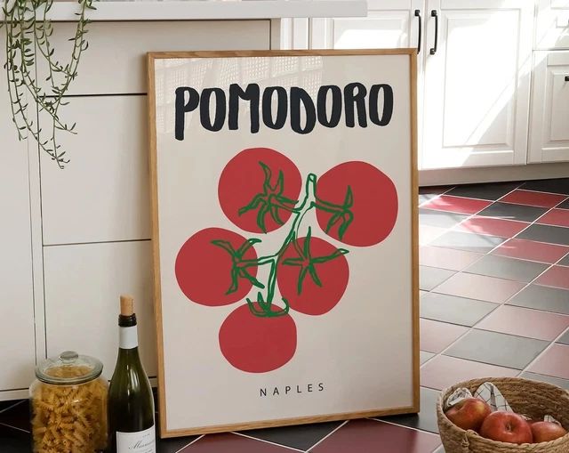 Kna Prints - Poster Retro Tomato Print Trendy Tomato Poster Modern ...