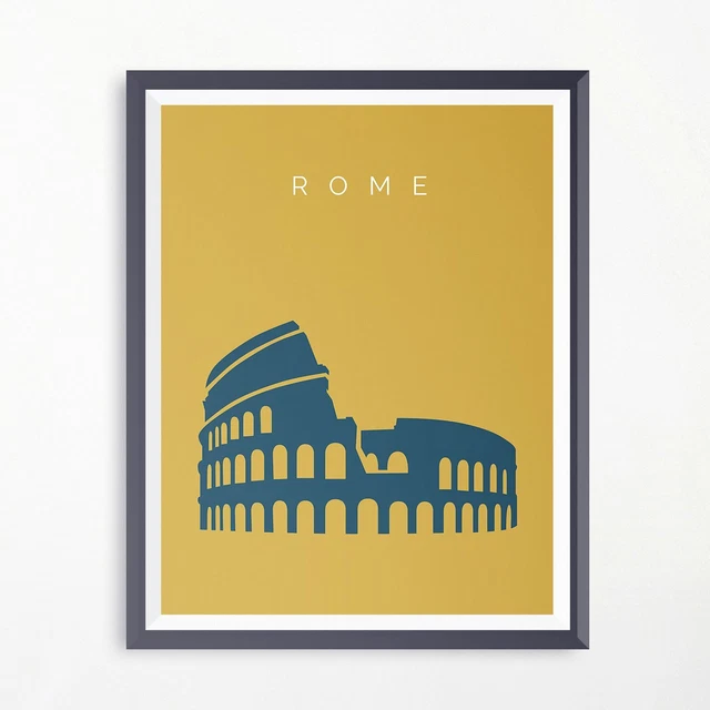 Kna Prints - Poster Rome Colosseum Minimalistic Travel Poster Print ...