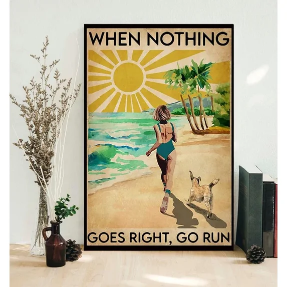 Kna Prints - Poster Running Girl When Nothing Goes Right Go Run Poster ...