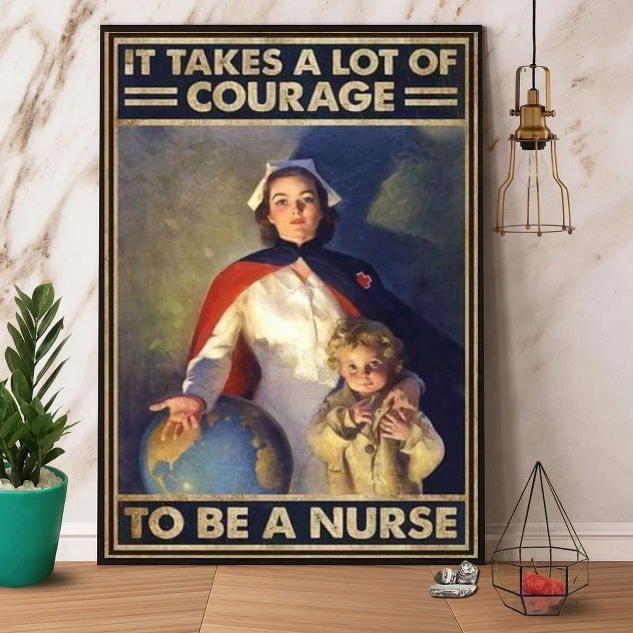 Kna Prints - Poster Satin Nurse & Child Boy It Takes A Lot Of Courage ...