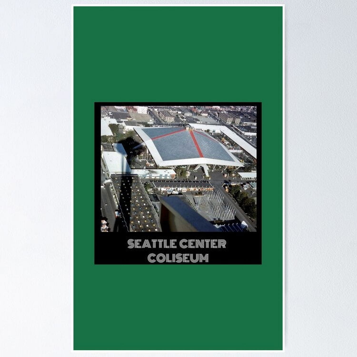 Kna Prints - Poster Seattle Center Coliseum- Green, UNFRAMED-16x24 ...
