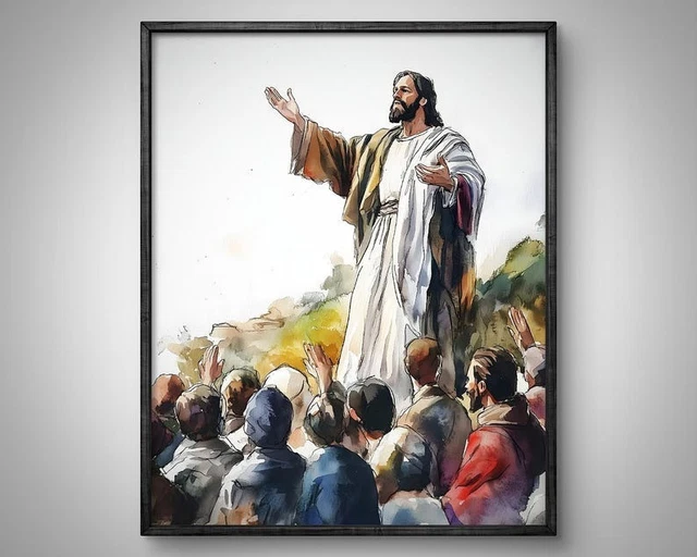Kna Prints - Poster Sermon On The Mount, Jesus Teaches, Christian ...