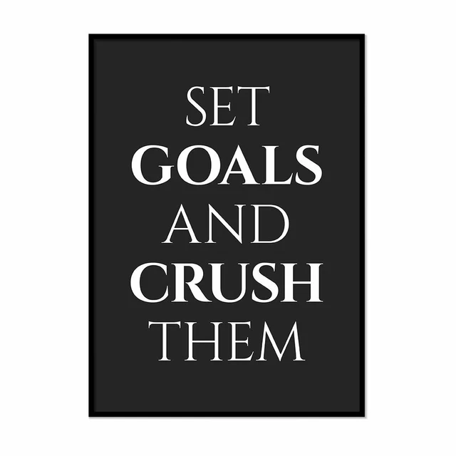 Kna Prints - Poster Set Goals & Crush Them Typography Feminist Art ...