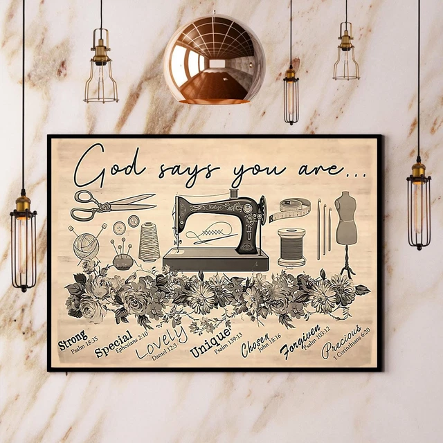 Kna Prints - Poster Sewing God Says You Are Forgiven Paper Posterrame ...