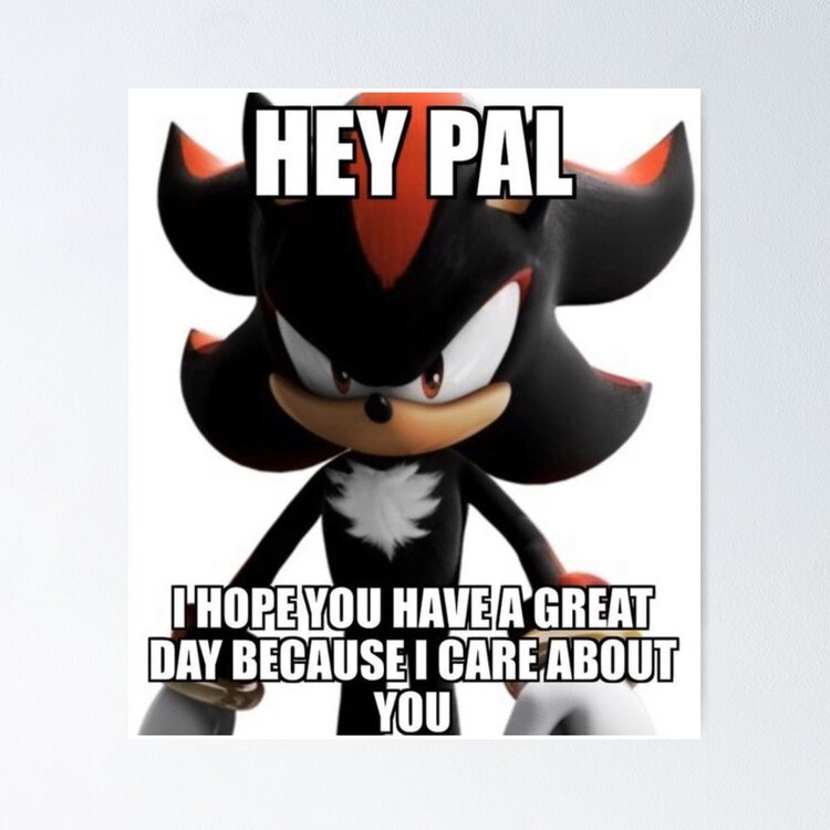 Kna Prints - Poster Shadow The Hedgehog Hey Pal Meme, UNFRAMED-18x24 ...