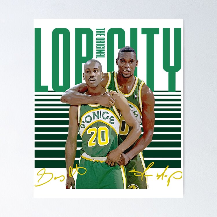 Kna Prints - Poster Shawn Kemp Gary Payton Seattle Sonics T-Shirtkemp X ...