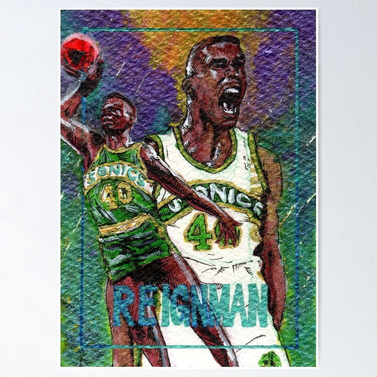 Kna Prints - Poster Shawn Kemp, UNFRAMED-24x36 - Walmart.com