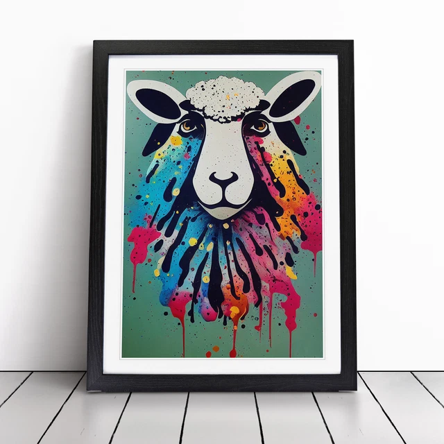 Kna Prints - Poster Sheep Paint Drip No.5 Abstract Picture Poster Decor ...