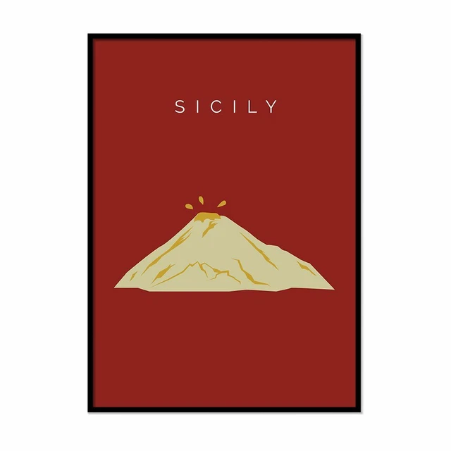 Kna Prints - Poster Sicily Poster Mount Etna – Sicily Landmark Poster ...