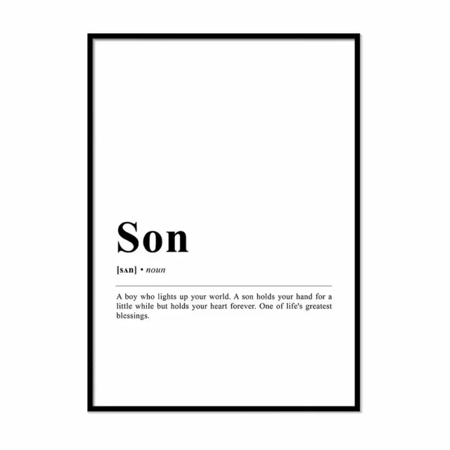 Kna Prints - Poster Son Definition Wall Art Quotes Modern Art Print ...