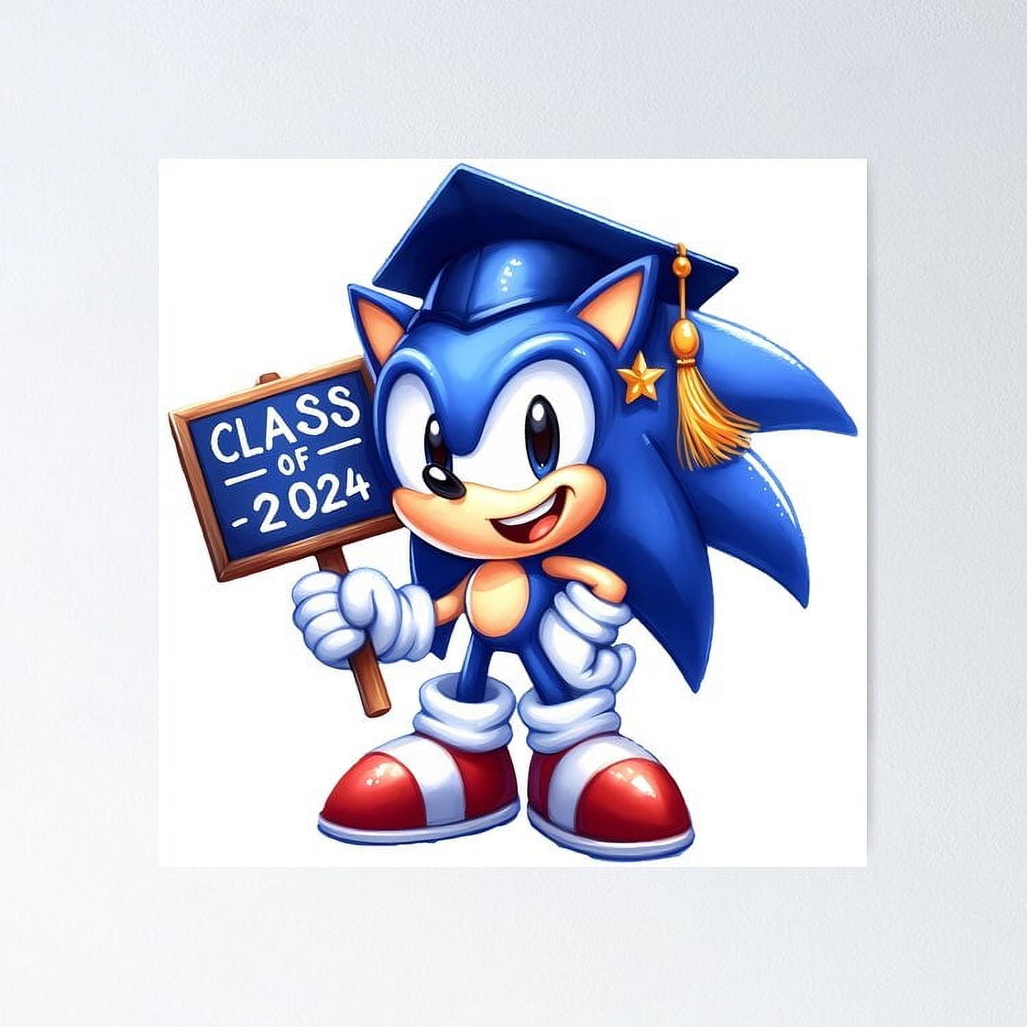 Kna Prints - Poster Sonic Graduation Sign, UNFRAMED-12x18 - Walmart.com