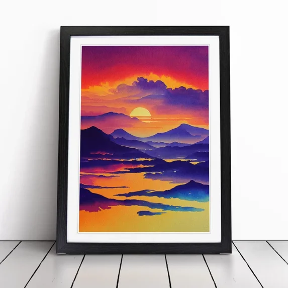 Kna Prints - Poster Sunset Over Mountains No.2 Picture Poster Decor ...