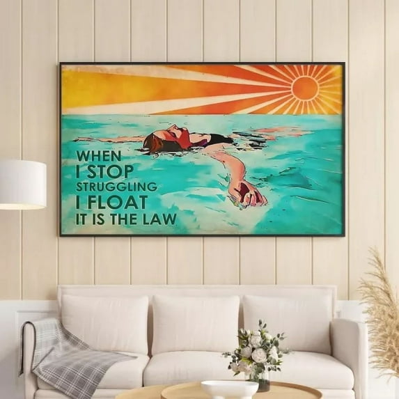 Kna Prints - Poster Swimming Girl Art Print, When I Stop Struggling I ...
