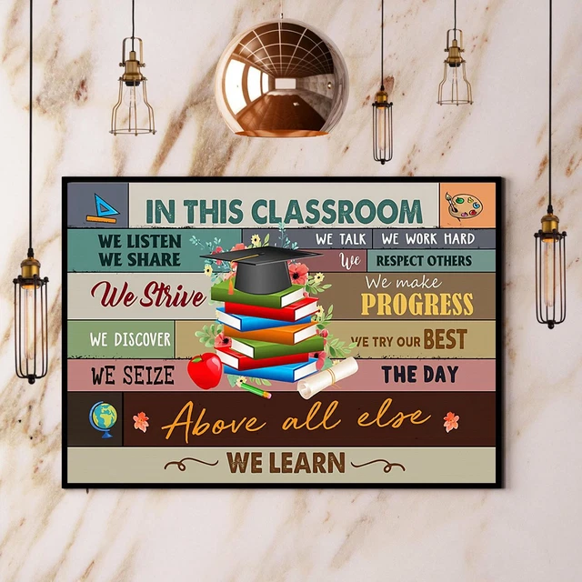 Kna Prints - Poster Teacher In This Classroom We Learn We Strive Paper ...