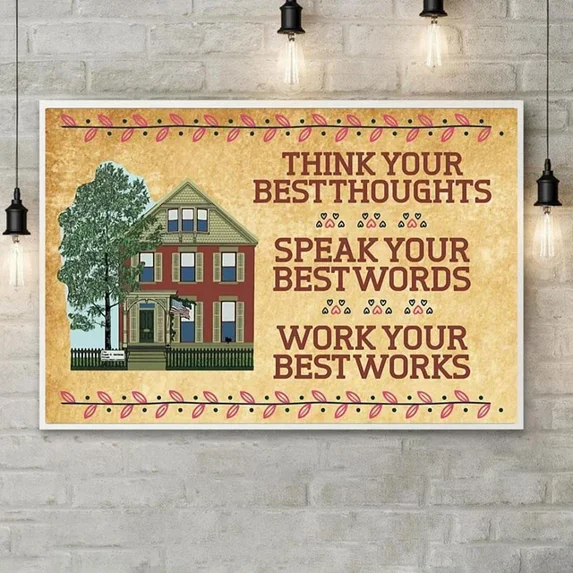 Kna Prints - Poster Think Your Best Thoughts Poster, UNFRAMED-8x12 ...
