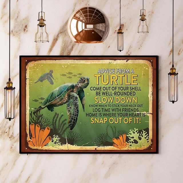 Kna Prints - Poster Turtle Advice From A Turtle Slow Down Paper ...