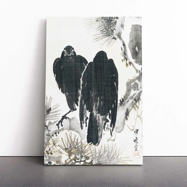 Kna Prints - Poster Two Crows Flowers Asian Bird Kawanabe Kyosai Decor ...