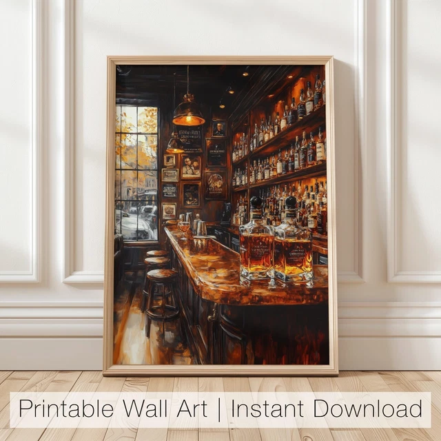 Kna Prints - Poster Vintage Bar Wall Art Whiskey Bar Decor Home Bar ...